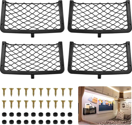 4 stks Trunk Mesh Bag Storage Net 36. 5x18. 5cm Car Storage Net Car ...