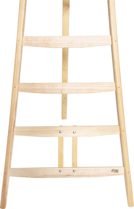 Driepootladder - 7 treden/sporten - Stahoogte 188 cm - Houten ladder | bol