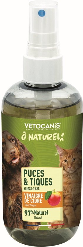Vlooien- en tekenspray voor honden en katten, met ciderazijn | bol