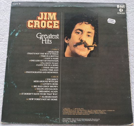 Jim Croce ‎– Greatest Hits (1981) LP, Jim Croce | Muziek | bol