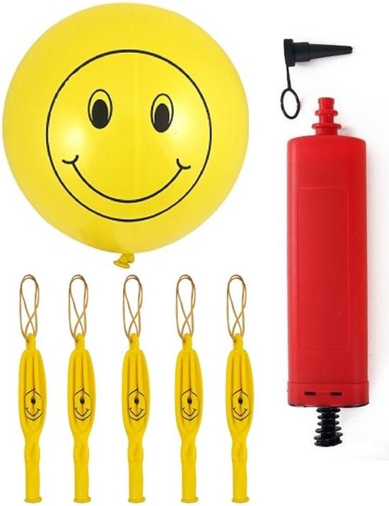 Ballonpomp met 6 bounce ballonnen - 6x ballon + pomp | bol