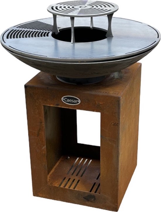 Caesar - Vuurschaal BBQ - Bakplaat Barbecue - Diameter 80cm - Stelpoten - Cortenstaal | bol