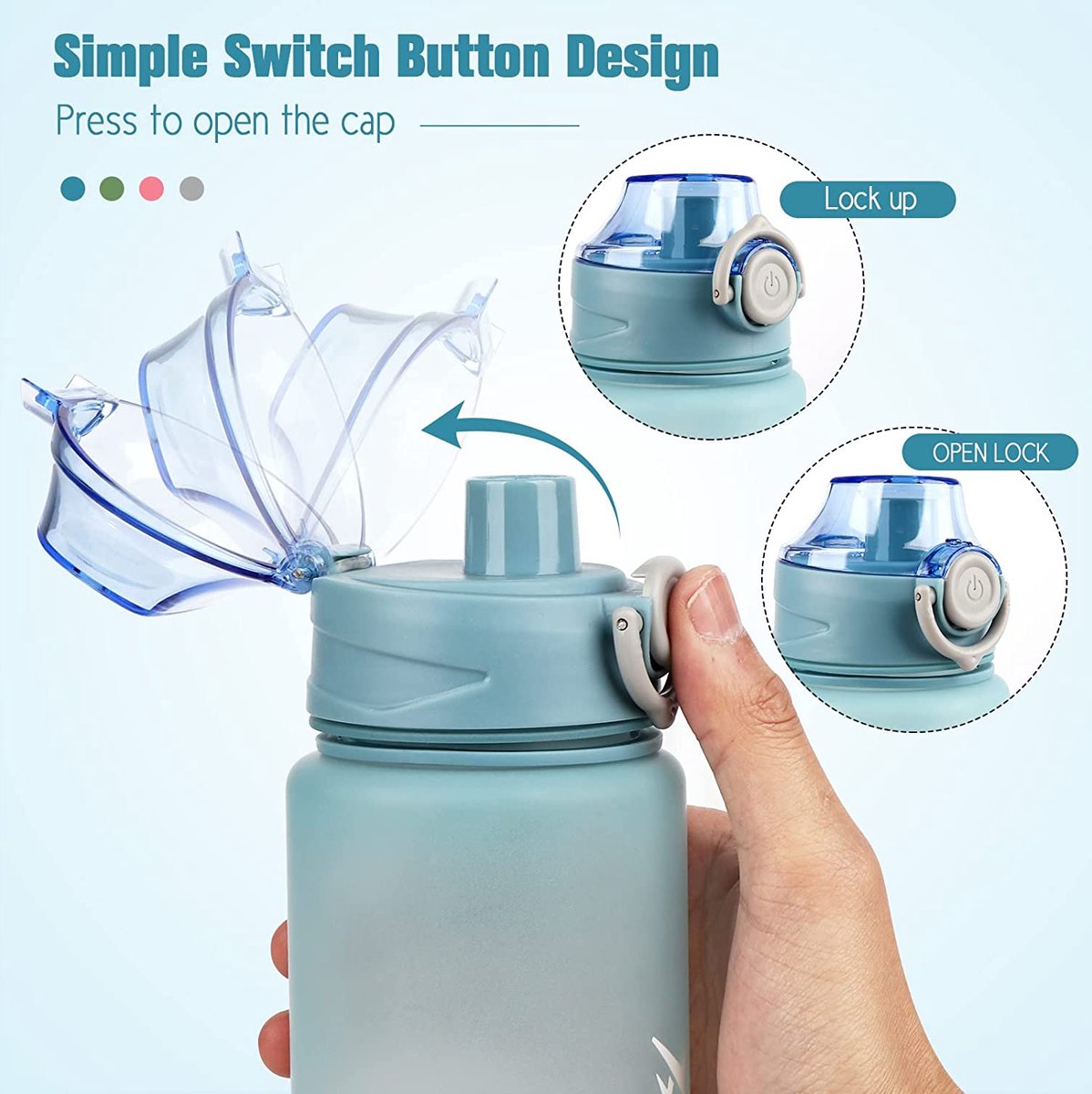 Gourde de 1 litre, gourde de sport, gourde de 1 l avec couvercle ...