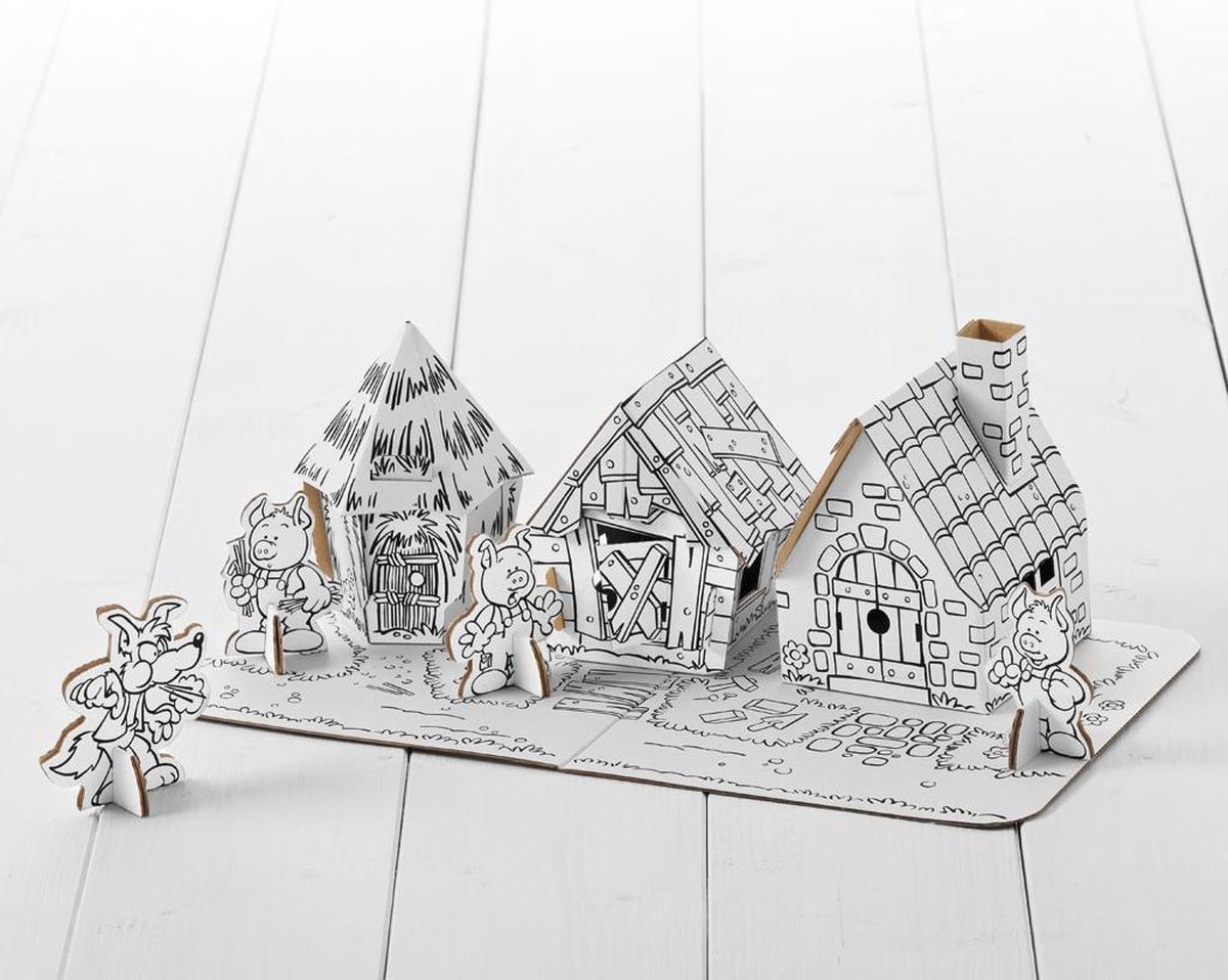 Knutselpakket Varkentjes inclusief 12 viltstiften - Boerderij Knutsel ...