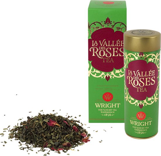 Wright Tea - Losse thee in blik - Vallée des Roses - Groene thee ...