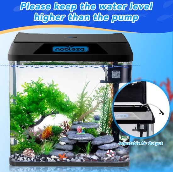 Nobleza J9X - Aquarium Kit - 38.5 x 24 x 39 cm - 30 L - Zwart | bol.com