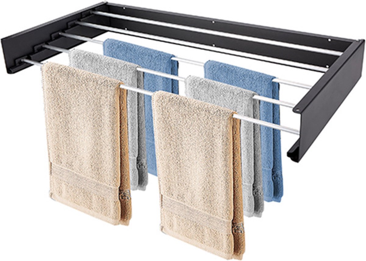 Eirini Universeel Wanddroogrek Zwart 100 cm - Wasrek Hangend ...