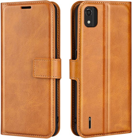 Coverup Deluxe Book Case - Geschikt voor Nokia C2 2E Hoesje - Bruin | bol