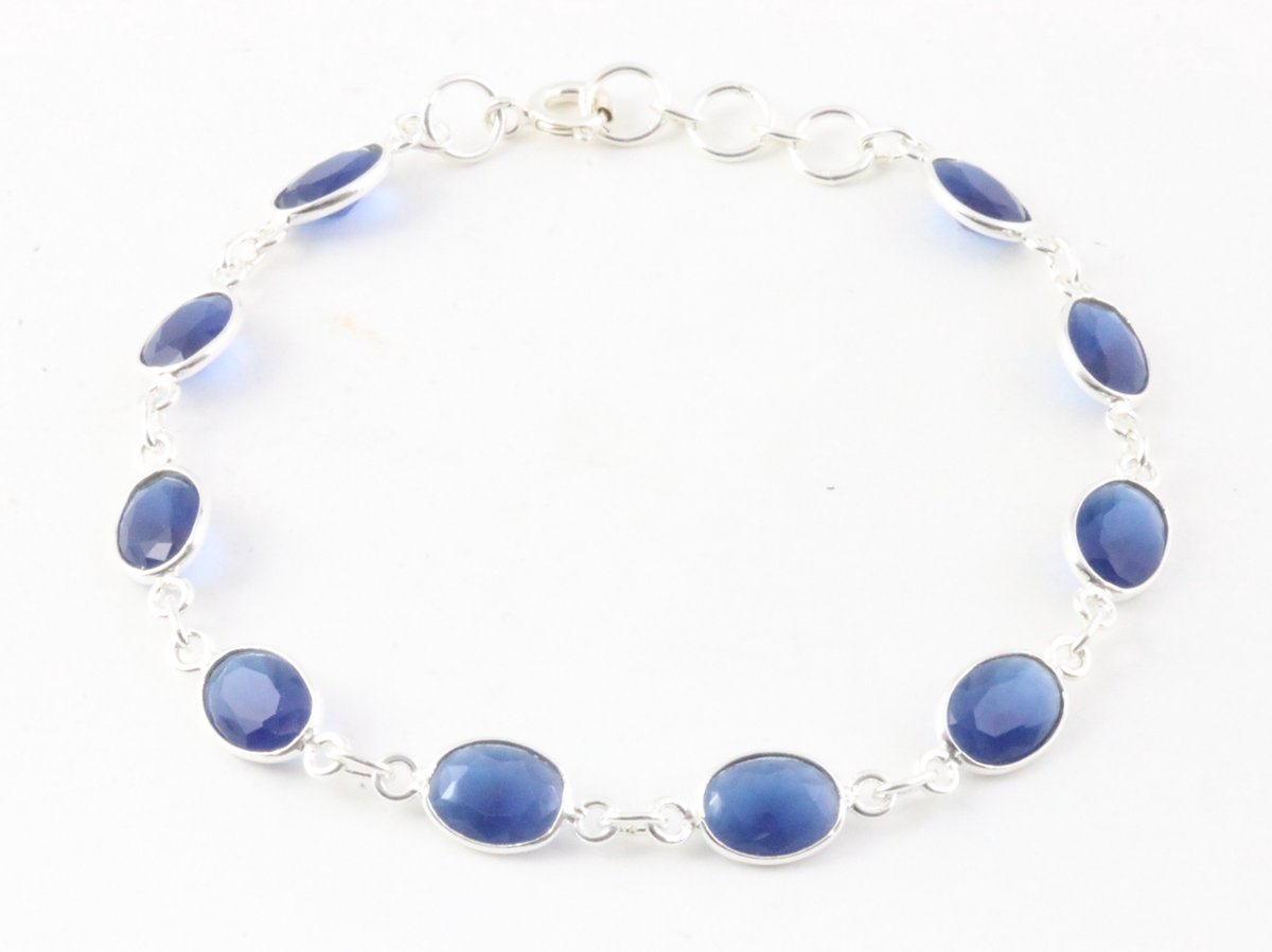 Fijne zilveren armband met blauwe saffier | bol.com