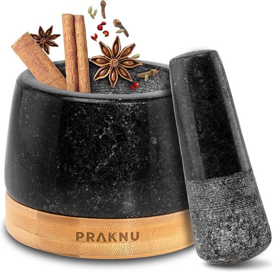 Kleine granietmortel met stamper, voor een fijn slijpresultaat, met ...