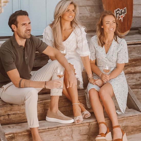 Manfield X Michelle Bollen - Dames - Cognac leren sleehakken - Maat 42 ...