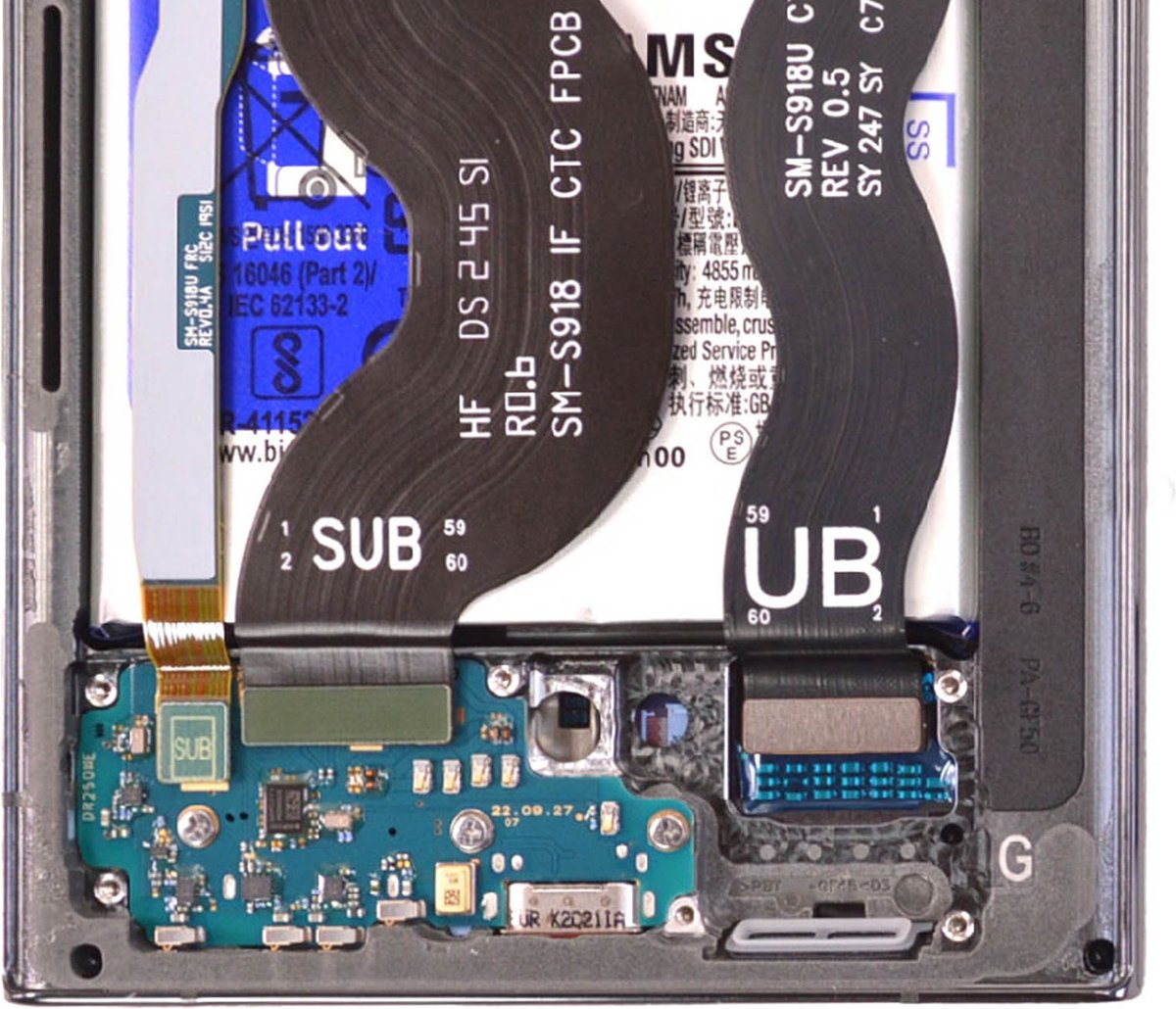 Originele Samsung S23 Ultra USB-C oplaadconnector met Microfoon en SIM ...