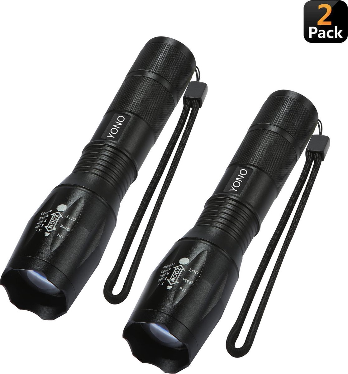 Militaire Zaklamp 2000 Lumen - Professionele LED Zaklantaarn Compact en ...