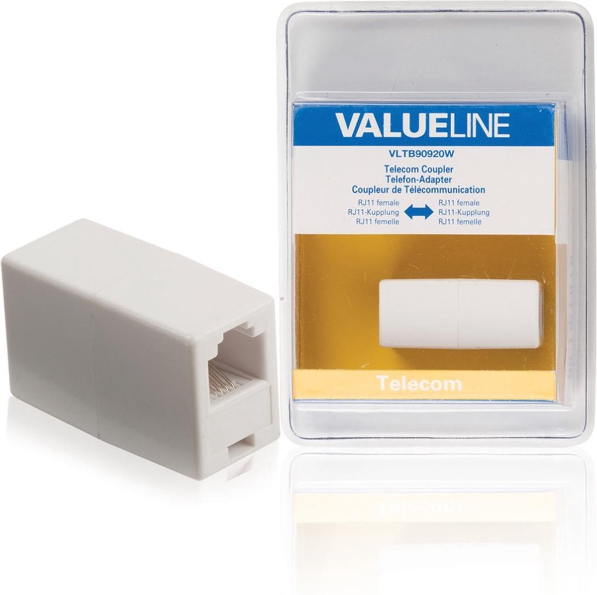 Telecom Adapter RJ11 (6P4C) Female - RJ11 (6P4C) Female White | bol.com