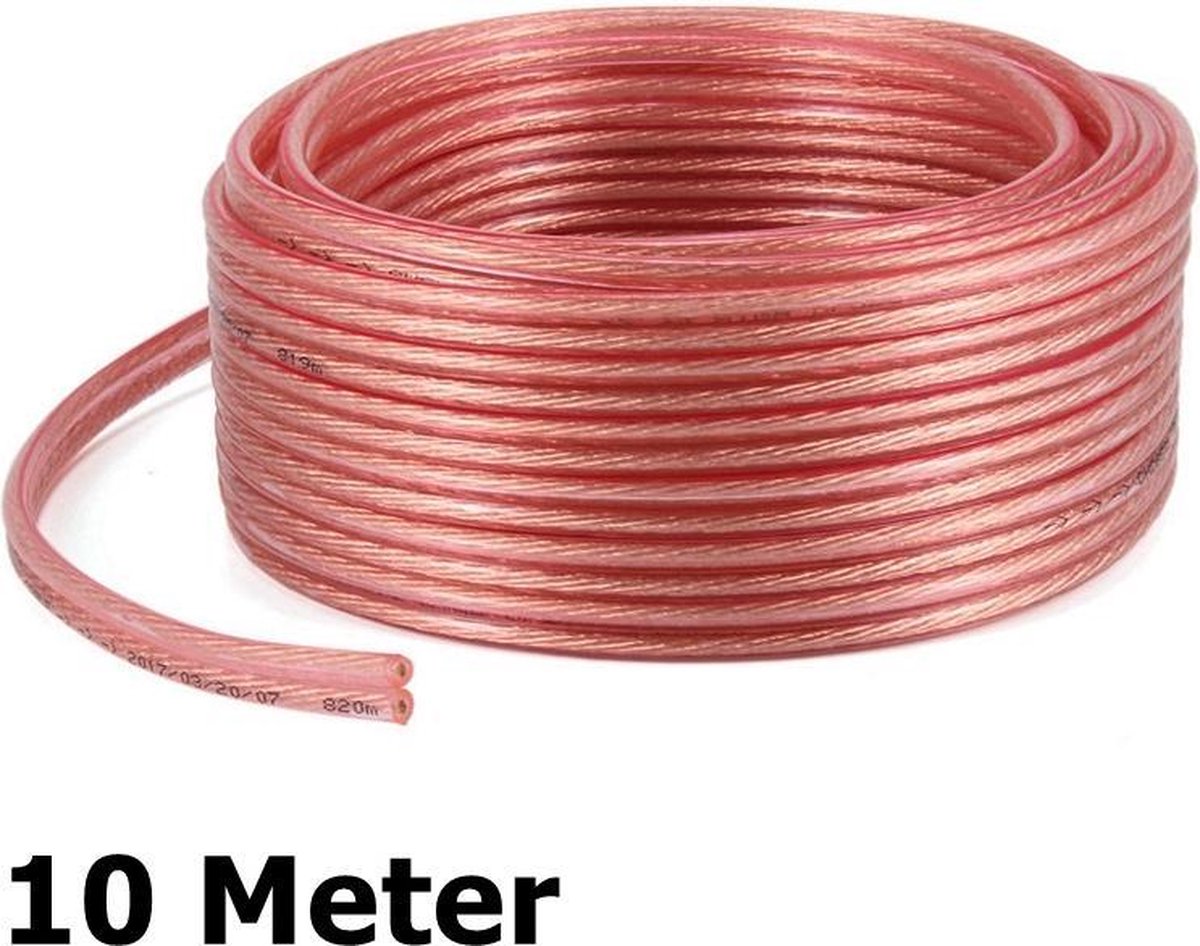 10 Meter - Professionele koper speaker luidspreker kabel 2*200 kern ...