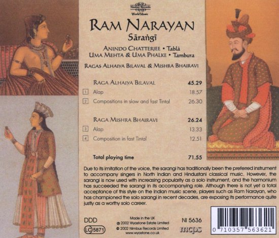 Ram Narayan - Raga Alhaiya Bilaval, Raga Mishra B (CD), Ram Narayan | Muziek | bol