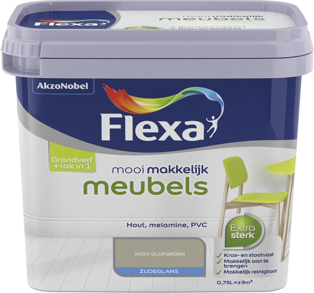 Flexa Mooi Makkelijk - Meubels - Mooi Olijfgroen - 750 ml | bol