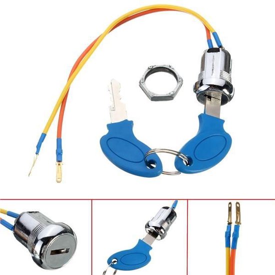 2 Wire Ignition Key Switch for Electric Scooter Bicycle | bol