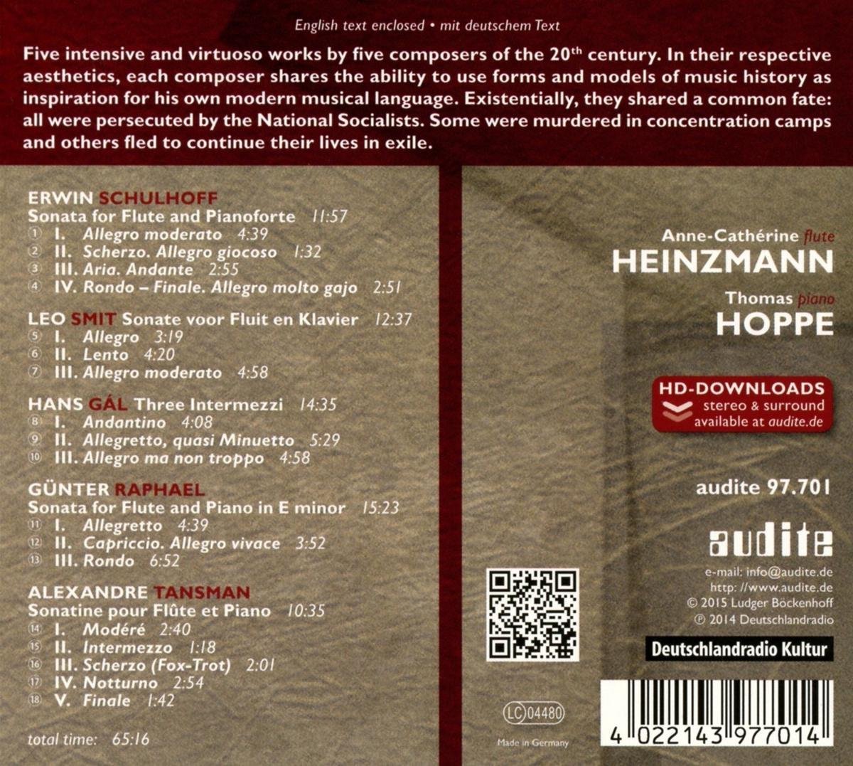 Anne-Cathérine Heinzmann & Thomas Hoppe - Works For Flute & Piano ...