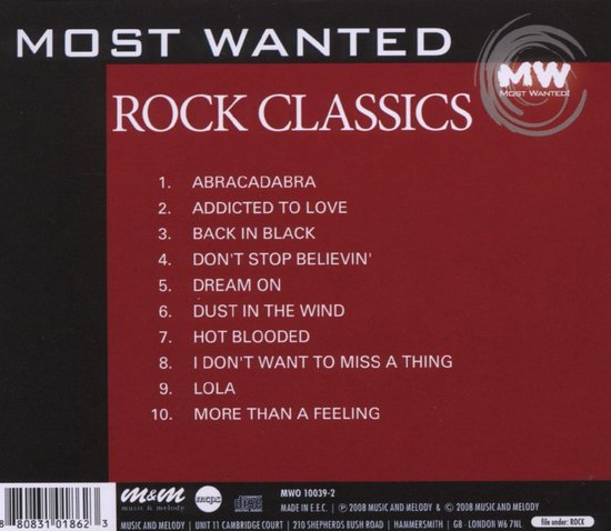 Most Wanted: Rock Classics, V/a | Muziek | bol