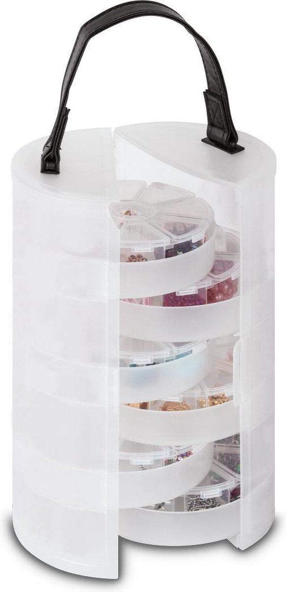 Sorteerbox - Opbergbox - met handvat, rond met 6 boxen | bol