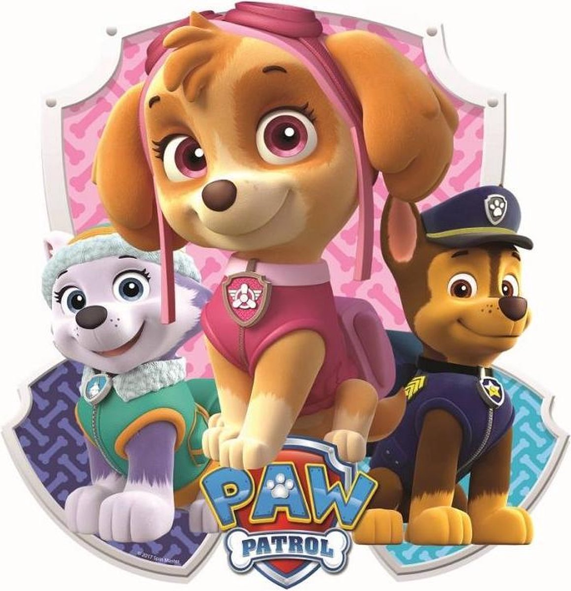 PAW Patrol Skye Logo - Muursticker - 48 x 46 cm - Multi | bol.com