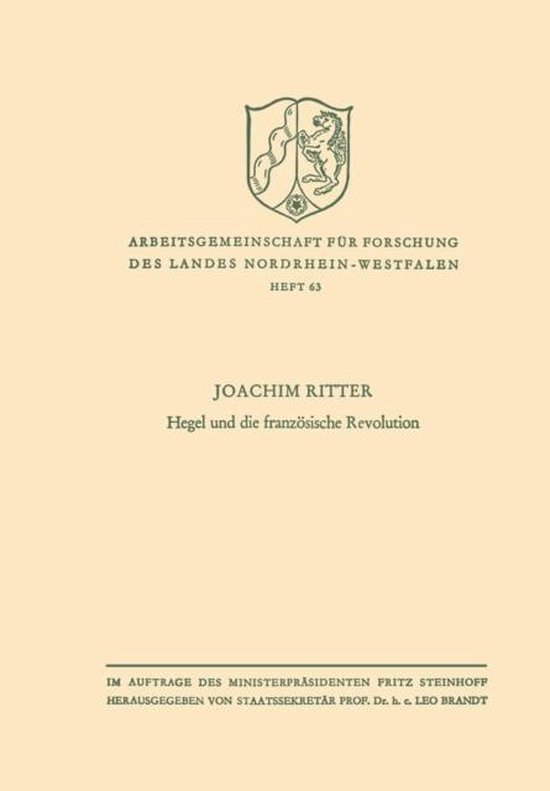 Hegel Und Die Franzoesische Revolution | 9783663030683 | Joachim Ritter ...