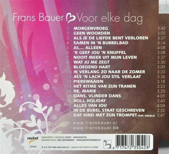 Frans Bauer - Voor Elke Dag (CD), Frans Bauer | Muziek | bol
