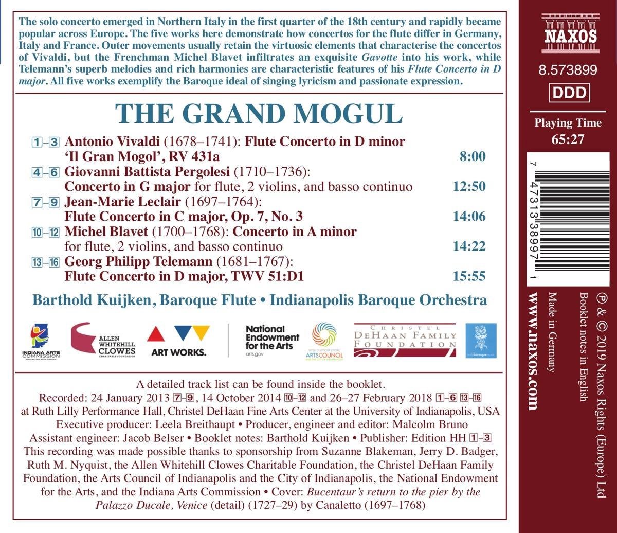 Indianapolis Baroque Orchestra & Barthold Kuijken - The Grand Mogul - Virtuosic... | bol.com
