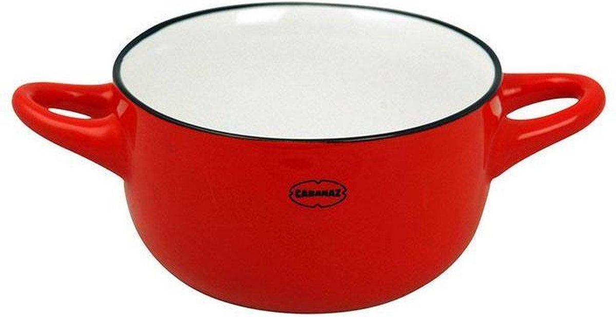 CABANAZ - soepkom met 2 oren, keramiek, 275 ml, rood | bol.com
