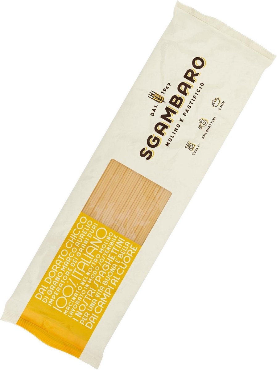 Spaghetti van Sgambaro - 16 zakken x 500 gram - Pasta | bol.com