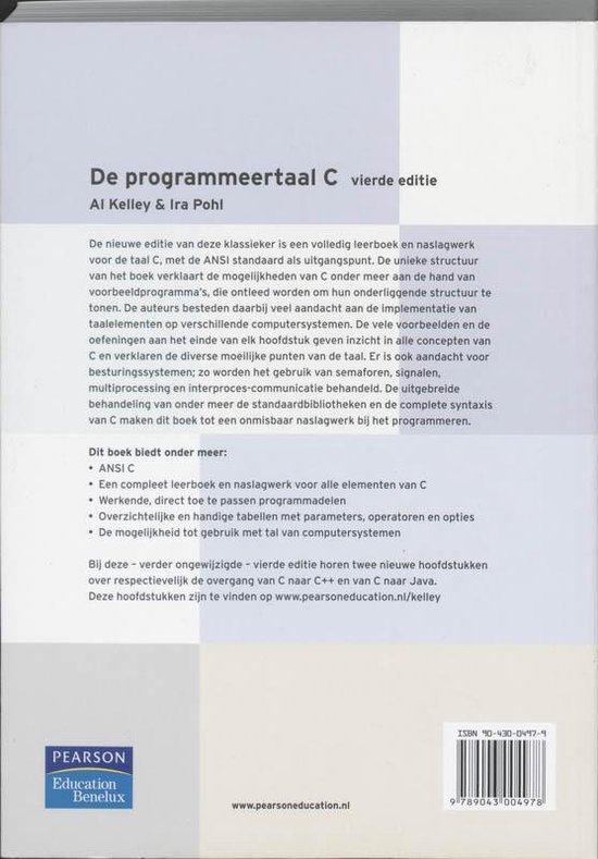De Programmeer C (Dutch) | 9789043004978 | Kelley | Boeken | bol