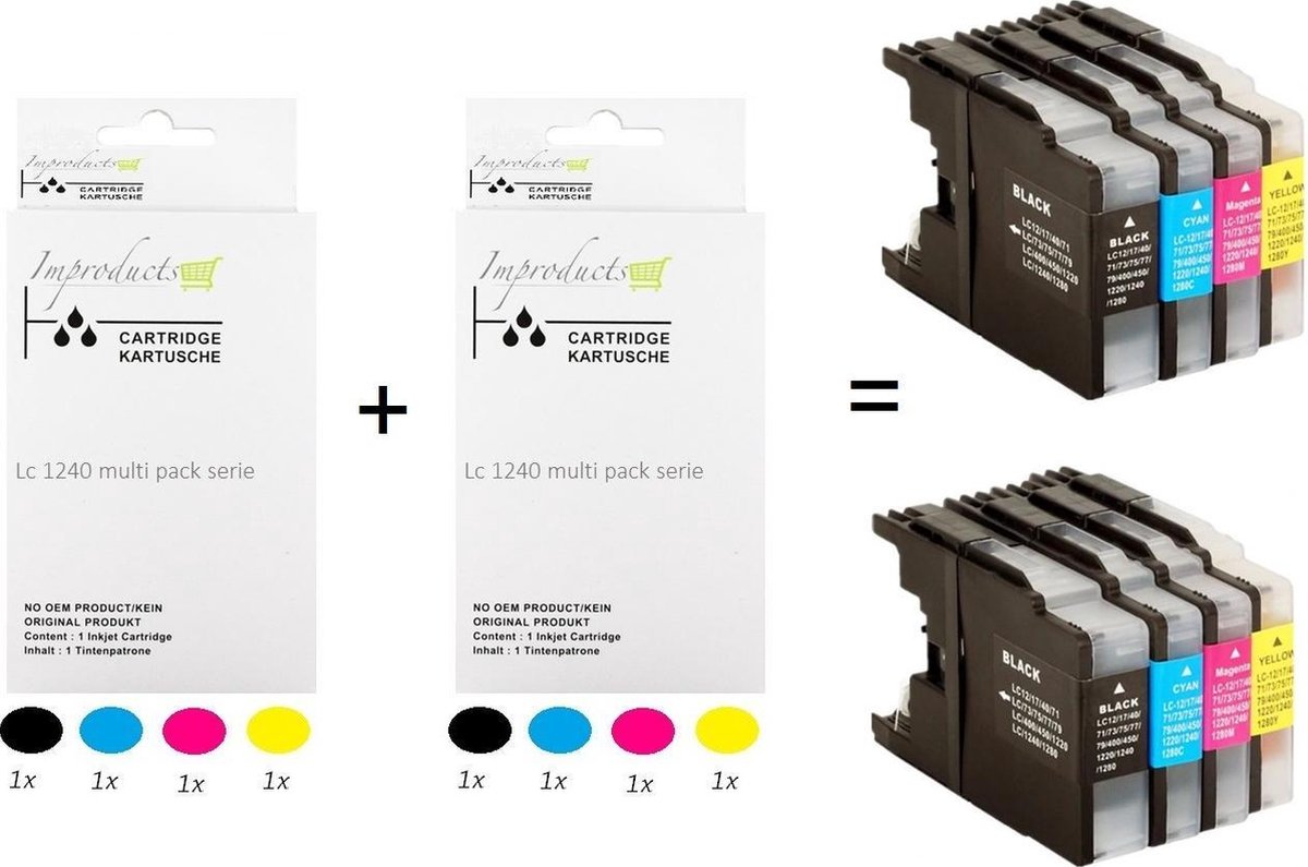 Improducts® Inkt cartridges - Alternatief Brother LC1220 LC1240 / LC ...