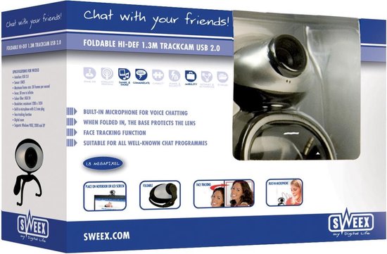 Sweex Foldable 1.3M TrackCam USB 2.0 webcam 1280 x 1024 Pixels | bol