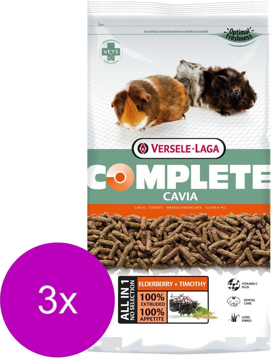 Versele-Laga Complete Cavia - Caviavoer - 3 x 1.75 kg | bol.com
