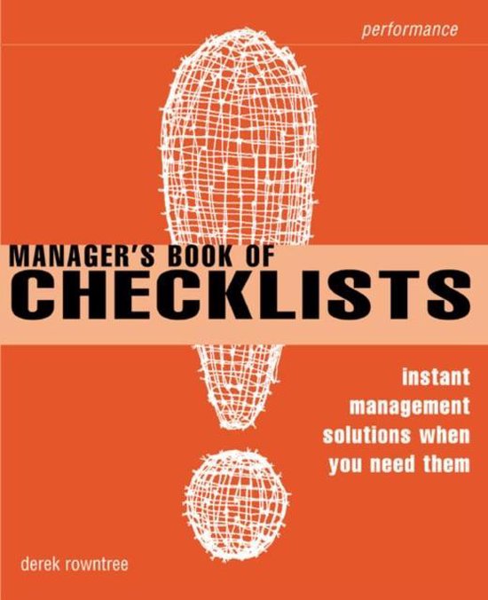 Manager's Book of Checklists, Derek Rowntree | 9780273644873 | Boeken ...