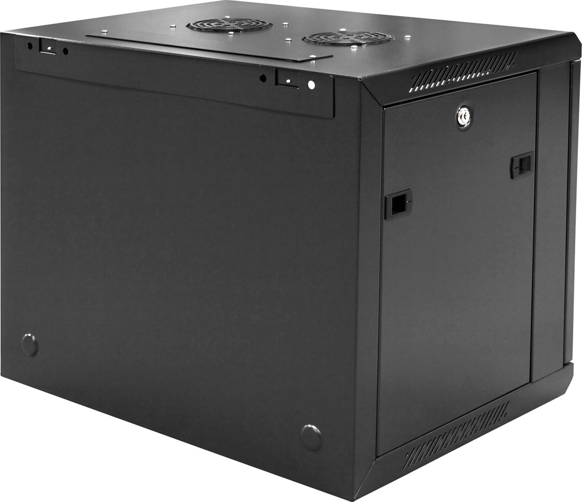 9U Serverkast - Wandkast 19 met glazen deur, (BxDxH) 600x450x500mm ...