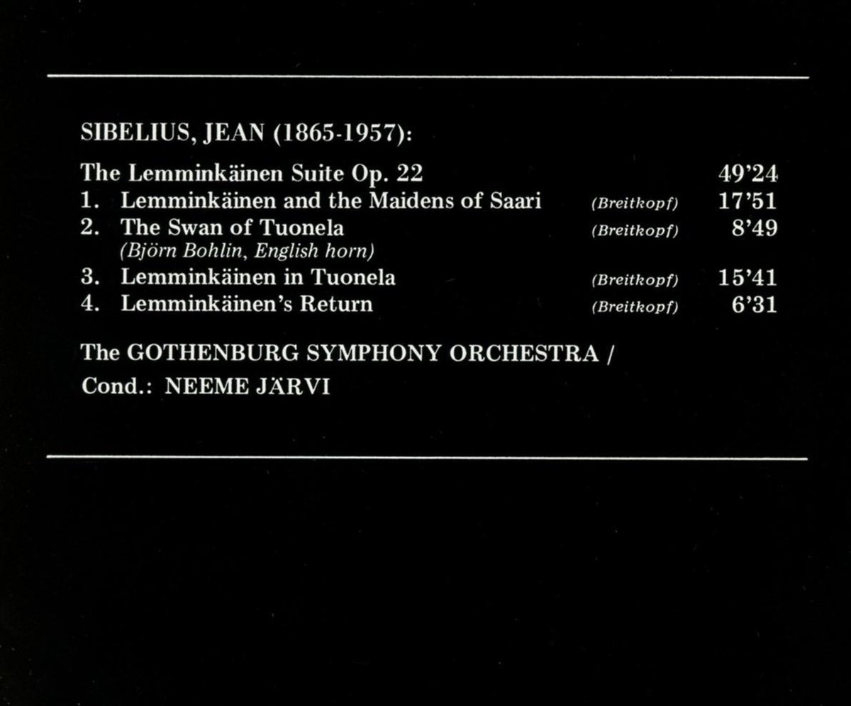 Gothenburg Symphony Orchestra - Sibelius: (Compl.Ed. 15), The Lemminkainen-Su (CD),... | bol.com