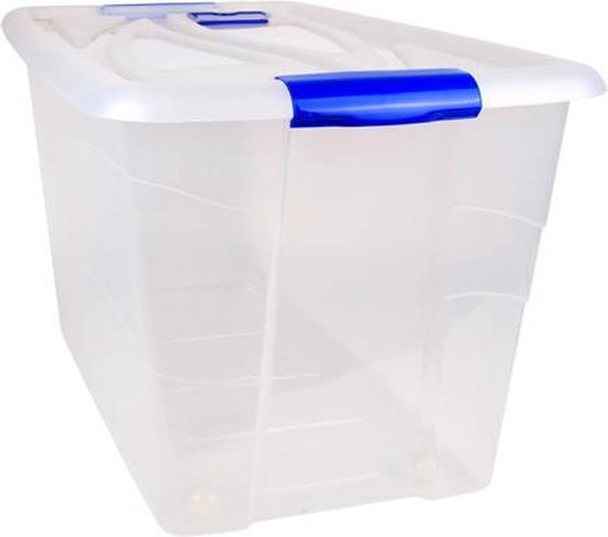 Hega Hogar Box Met Wielen - 75 cm x 45,5 cm - 90L - Transparant | bol