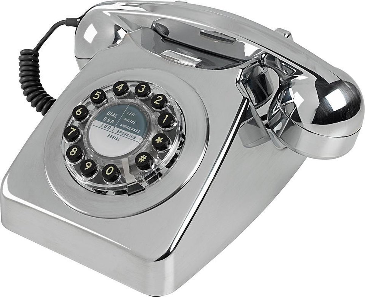 Wild & Wolf 746 Retro Vaste Telefoon Druktoets - Chroom | bol.com