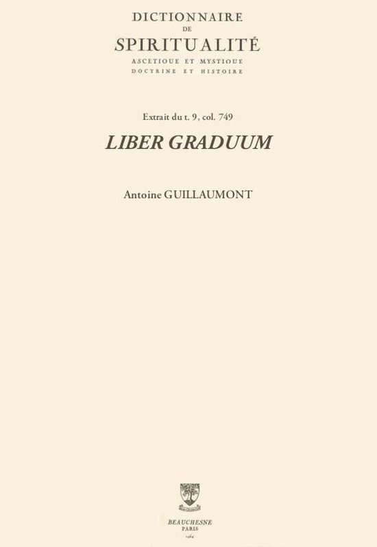 LIBER GRADUUM (ebook), Antoine Guillaumont | 9782701078397 | Boeken ...