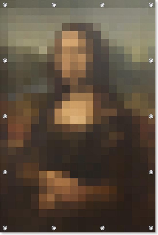 Mona Lisa | Pixel Art | Leonardo da vinci | Tuindoek | Tuindecoratie ...