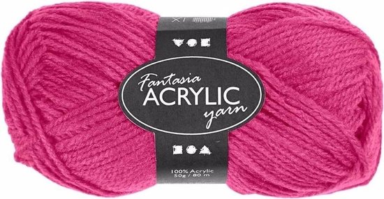 Neon roze acryl garen 80 meter - 50 grams | bol.com