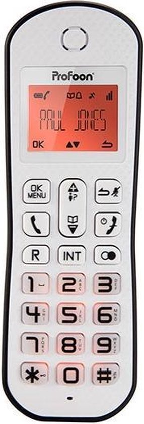 Profoon PDX-500ZT/WT - Single DECT telefoon - Zwart/Wit | bol.com