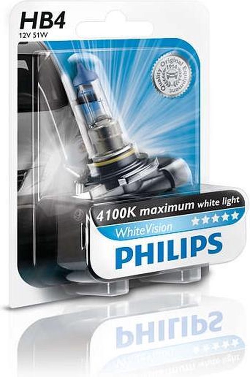 Philips WhiteVision 3700k blister 1 lamp - H1 12258BVUB1 | bol.com