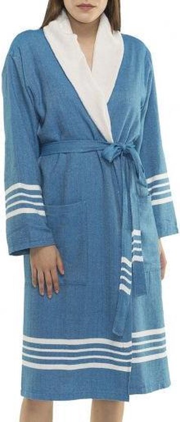 Hamam badjas - Grijs - maat M - badstof - sauna badjas - duster ...