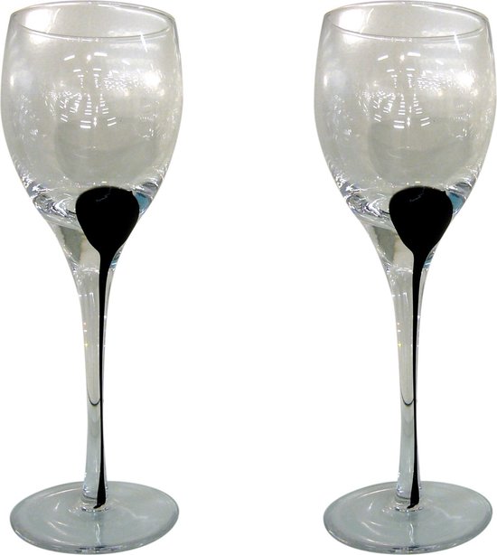 Luminarc Drip Wijnglas - 35 cl - Zwart - Set-4 | bol.com