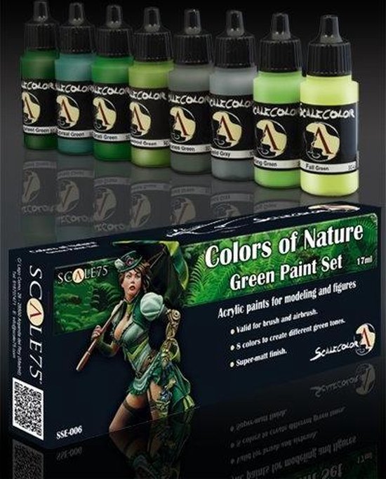 Colors of Nature - Green Paint Set - 8 kleuren - 17ml - SSE-006 | bol.com
