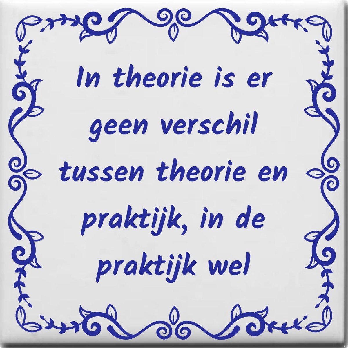 Wijsheden tegeltje met spreuk over School: In theorie is er geen ...