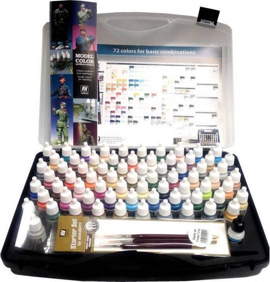 Model Color 72 Basic Color Combinations + brushes - 72 kleuren - 17ml ...